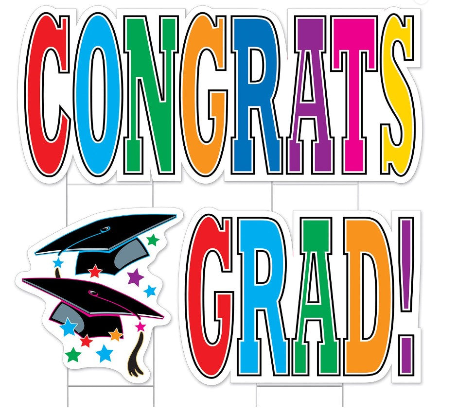 Congratulations Grad Lawn Yard Sign Set — screengemsinc