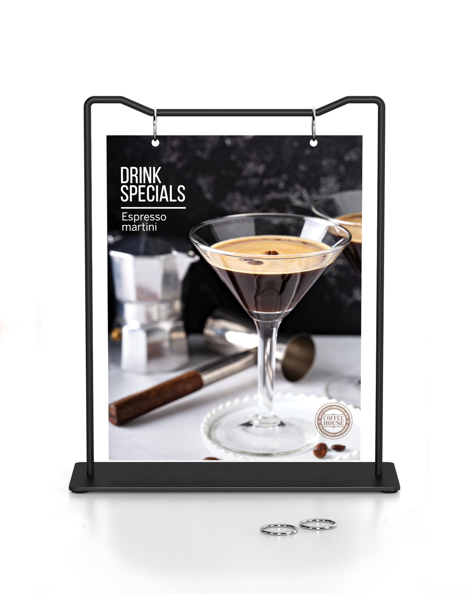 Menu Flip Ring Countertop Sign Stands — screengemsinc
