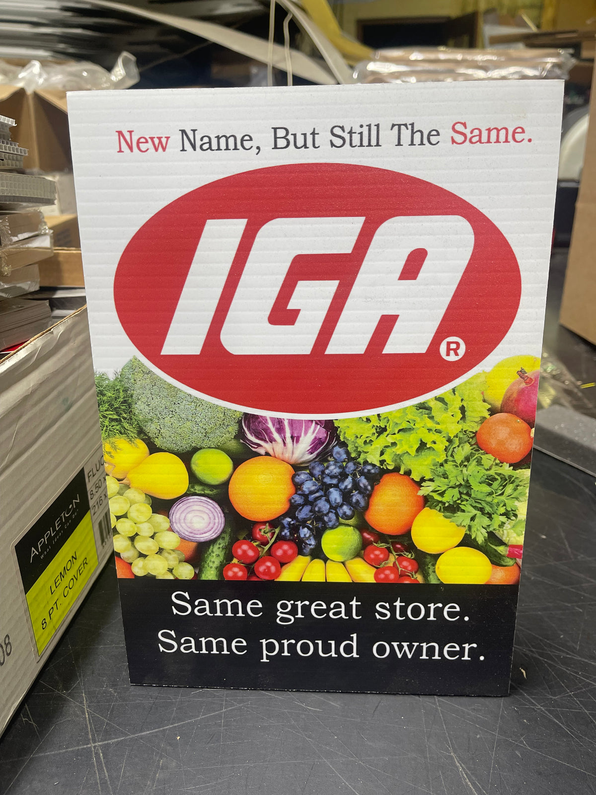 IGA Store Branding Easel Sign — screengemsinc