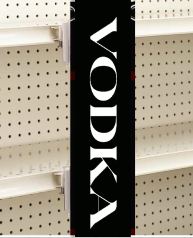Liquor Store Vodka Aisle Violator Blade Sign & Hardware — screengemsinc