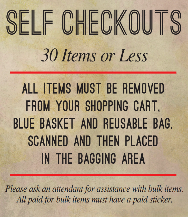 Self-Checkout Signs -11" W x 17" H-10 signs — screengemsinc
