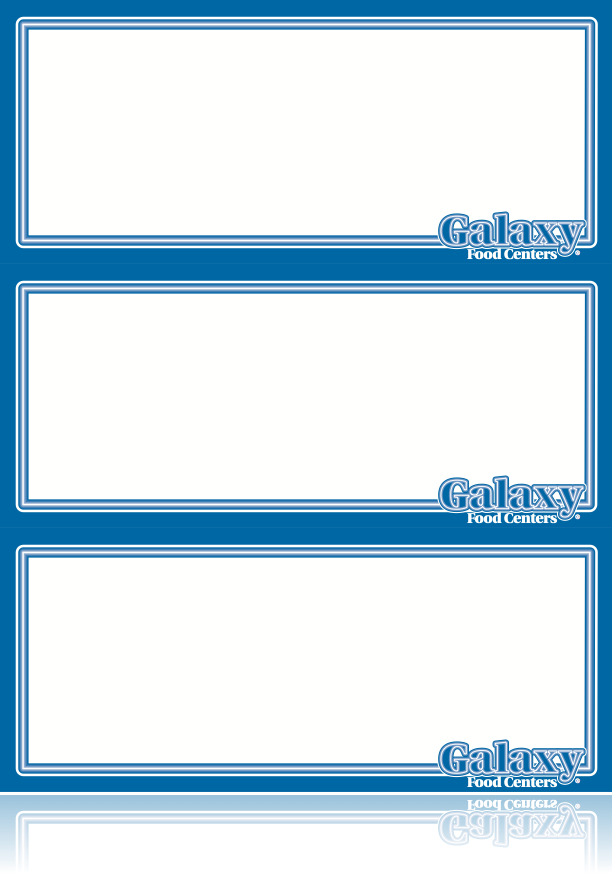 Galaxy Food Centers Shelf Signs-Grocery- 8.5"W x 11"H- 3 up per sheet ...