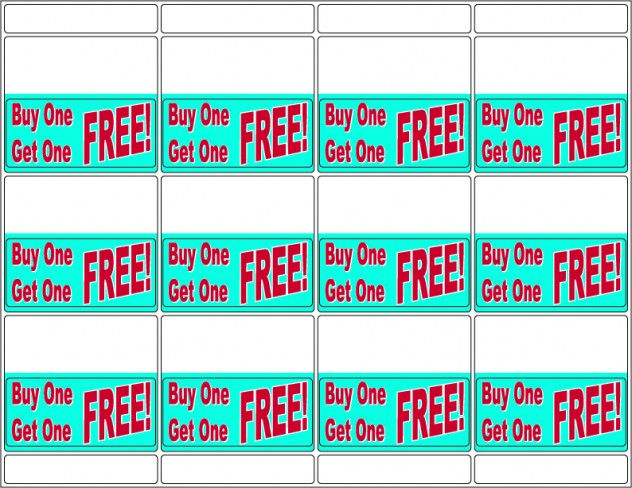 Buy One Get One Free Shelf Labels 600 Pack | Screen Gems Inc ...