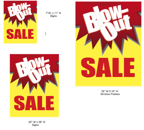 Blowout Sale Retail Sign Kit -12 pieces — screengemsinc