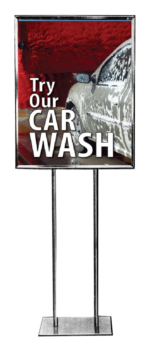 Floor Stand Stanchion Sign Holders & Stanchion Signs For Car Wash & Au ...