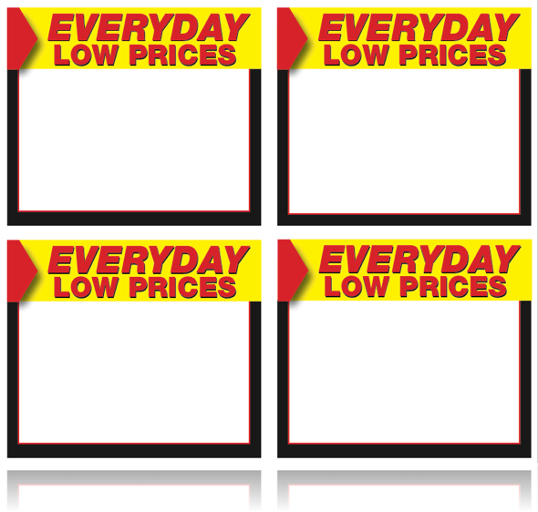 Everyday Low Price Shelf Signs-4 UP Laser Compatible-400 signs ...