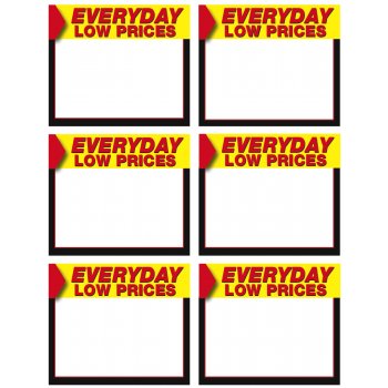 Everyday Low Price Shelf Signs-6UP Laser Compatible -VALUE PACK-6000 s ...