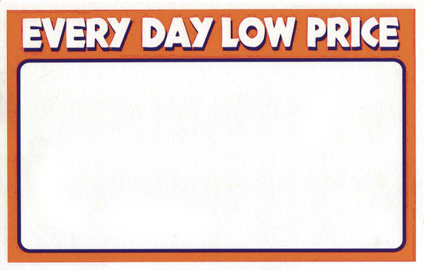 Everyday Low Price Shelf Signs-11"W x 7"H Laser Compatible-100 signs ...