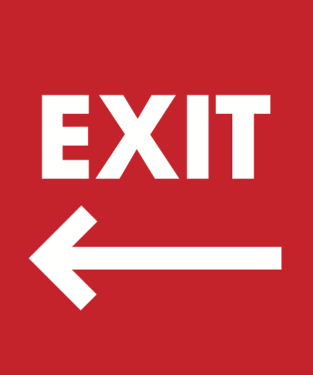 Exit Arrow Sidewalk A Frame Sign Insert-24"W x 36"H — screengemsinc