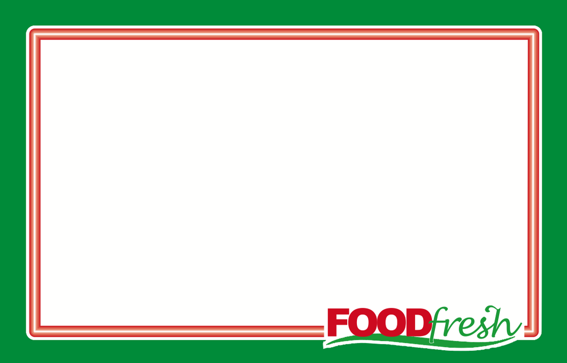 Food Fresh Green Shelf Signs 11"W x 7"H -100 price signs — screengemsinc