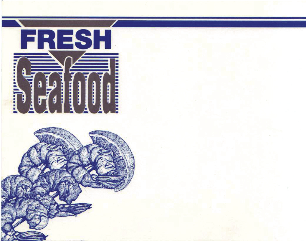 Fresh Seafood Shelf Signs-11" W x 7" H-100 signs — screengemsinc