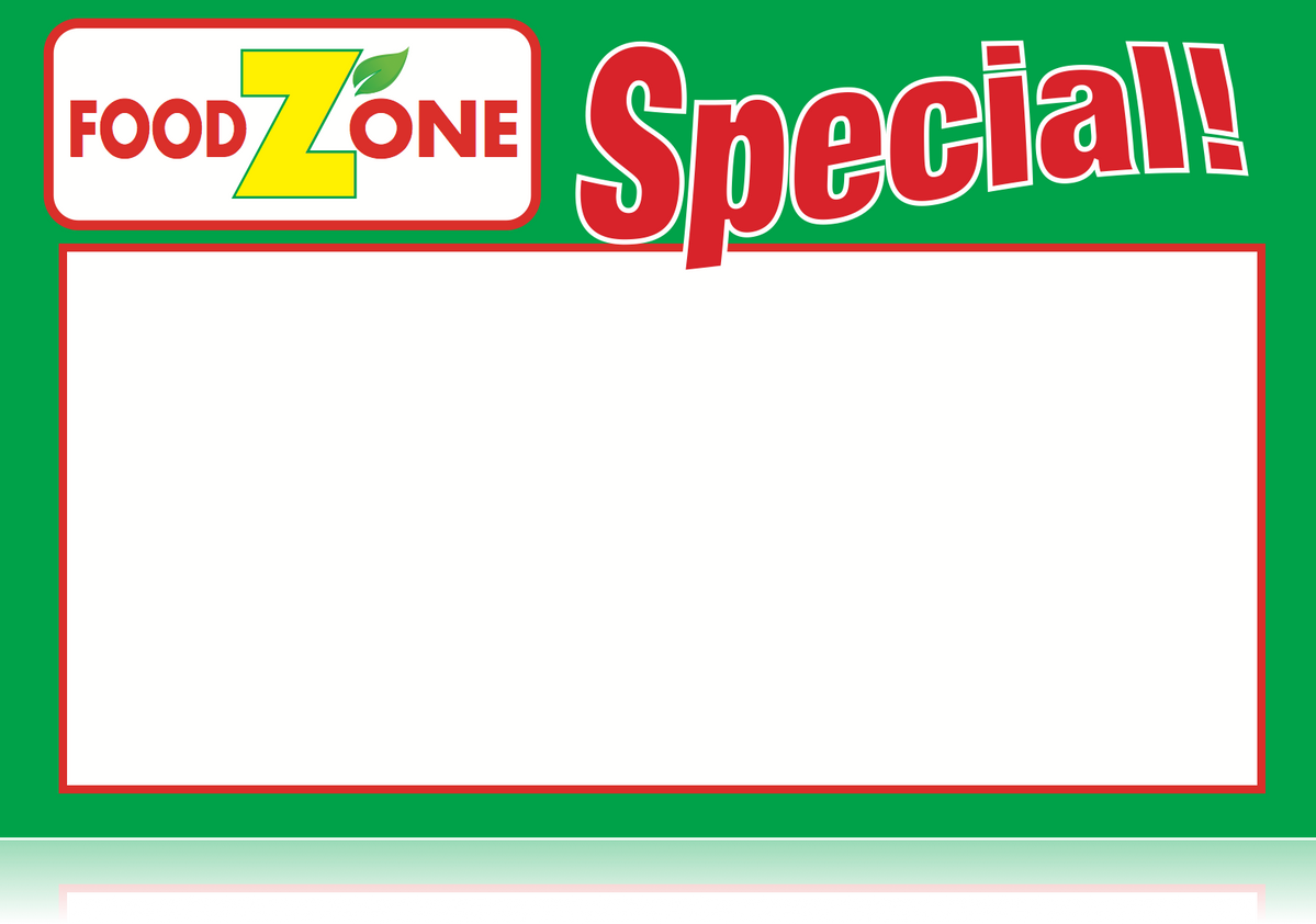 Food Zone Supermarket Shelf Signs-Price Cards -Green-11" W x 7" H -100 ...