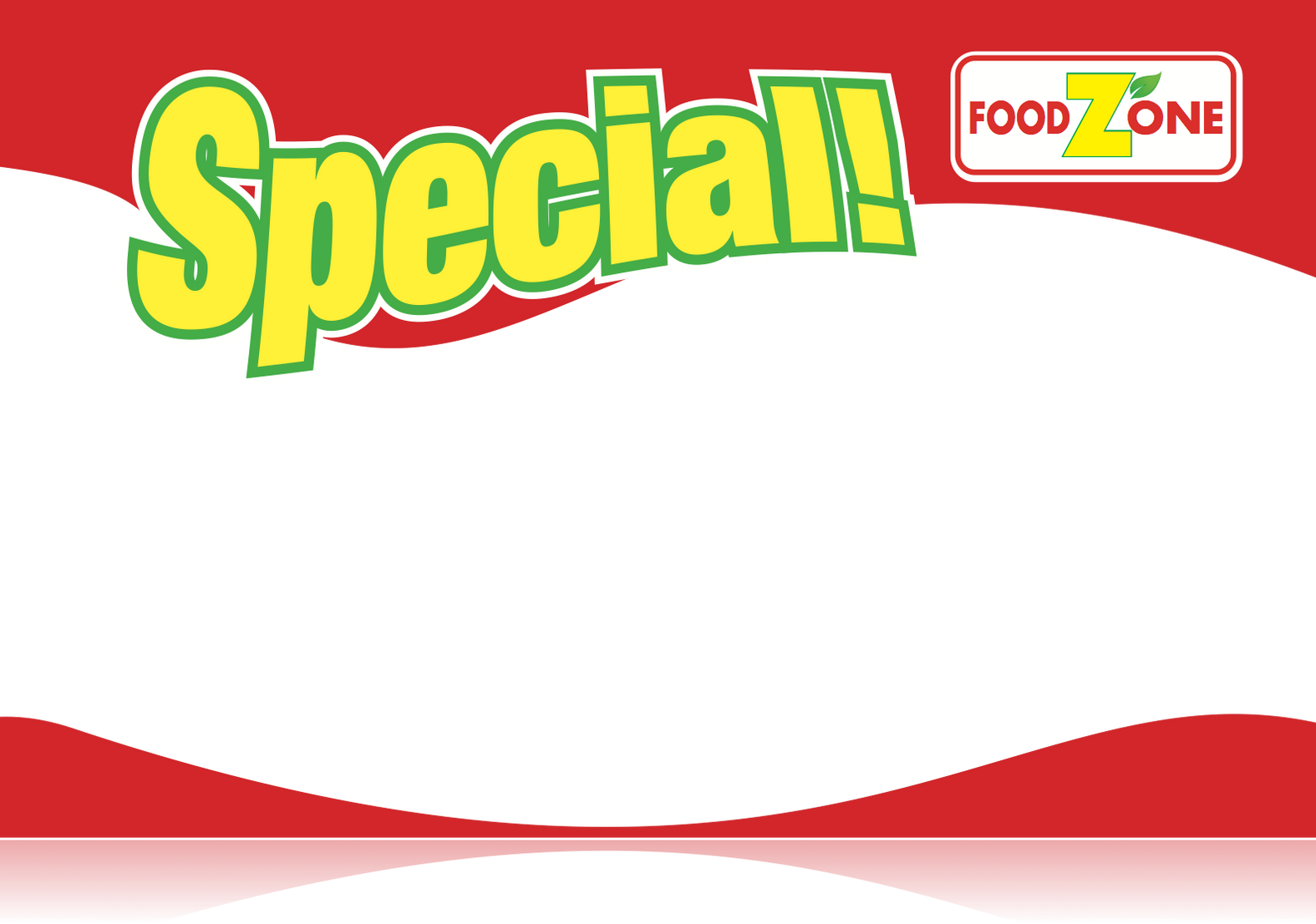 Food Zone Supermarket Special Shelf Signs-Price Cards -11" W x 7" H -1 ...