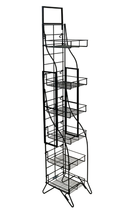 Foldable Metal Floor Rack Fixture With 6 Shelves — screengemsinc