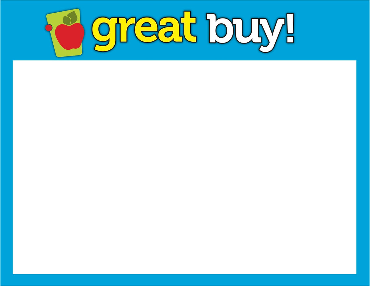 Great Buy Shelf Signs Price Cards 1UP Laser Compatible 11"W x 8.5"-100 ...