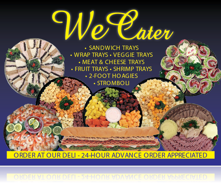 We Cater Hanging Sign 22"W x 22"L — screengemsinc