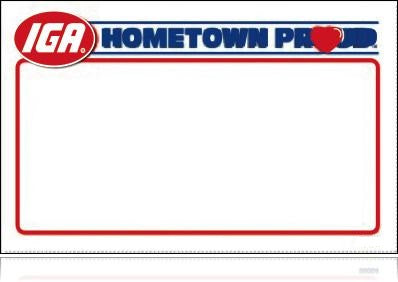 IGA Hometown Proud Shelf Signs Price Cards-5.5" x 3.5"-100 signs ...