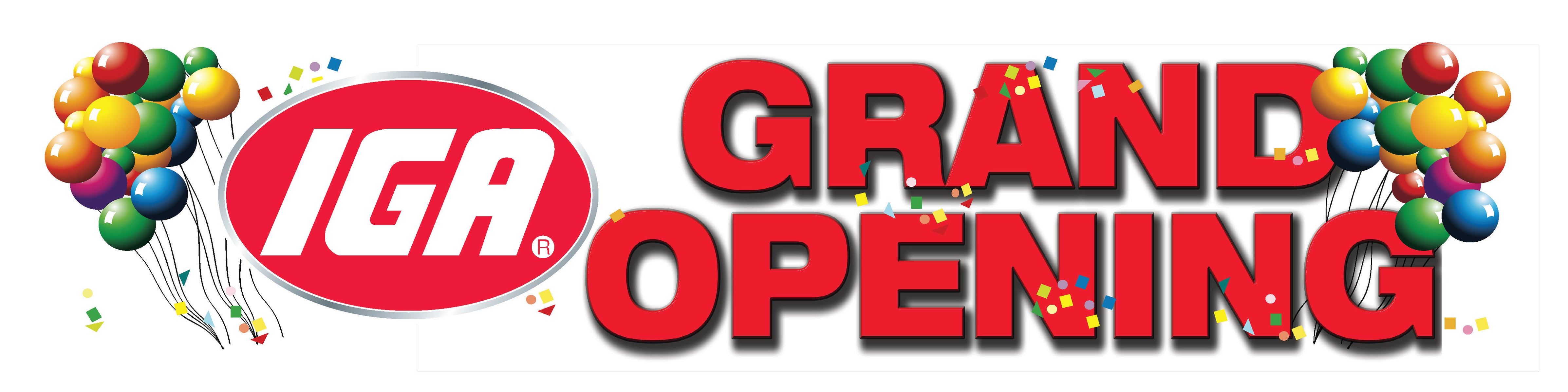 IGA Grand Opening Window Signs-48" H x 36" W — screengemsinc