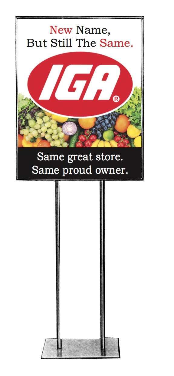 IGA Store Conversation Floor Stand Stanchion Sign for Supermarkets ...