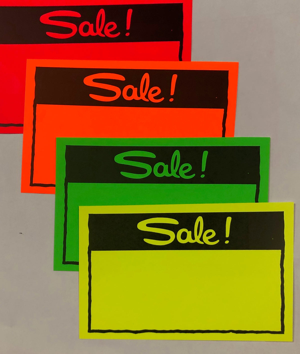 Sale Shelf Signs Fluorescent Rainbow Retail Price Cards-100 signs ...