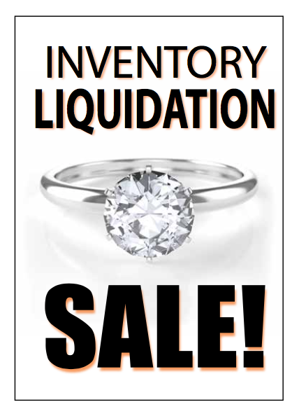 Inventory Liquidation Sale Easel Sign for Jewelry Stores — screengemsinc