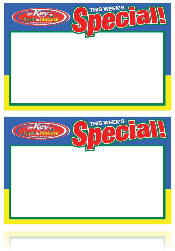 Key Fresh & Natural Supermarket Laser Compatible Shelf Signs-2UP- 200 ...