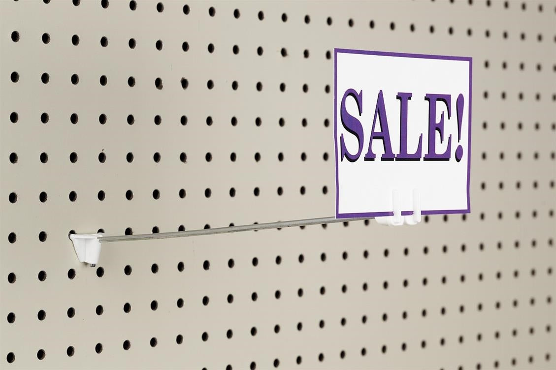 Peg Hooks with Sign Holders- 12"L Hooks — screengemsinc
