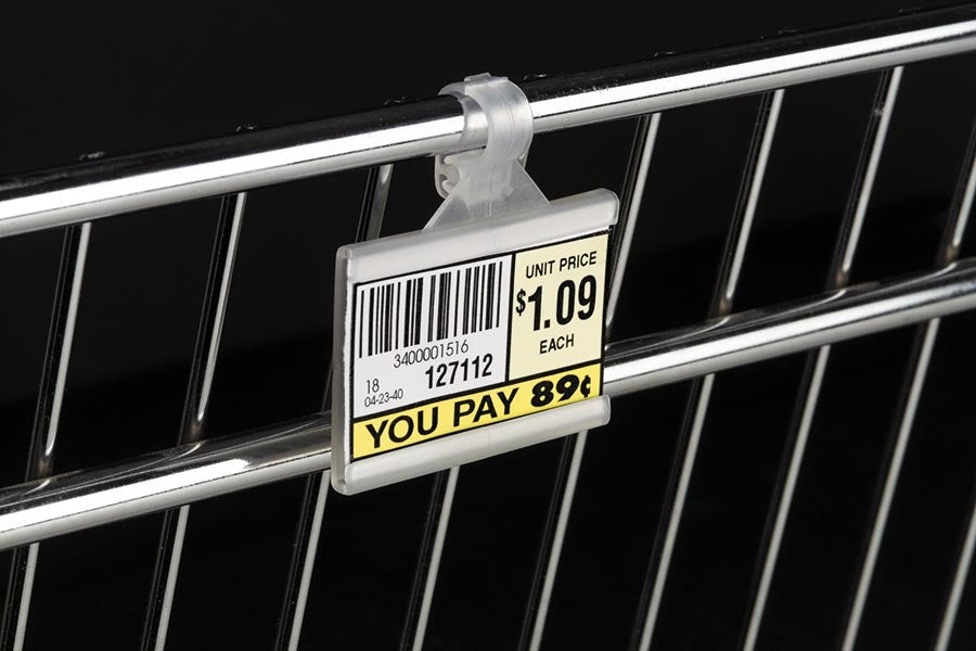 Price Tag Ticket Labels Holders for Wire Fixtures- 1.25" H x 3"L- 100 ...