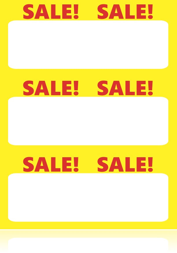 Sale Sale Shelf Signs Price Cards-6UP Laser Compatible-600 signs ...
