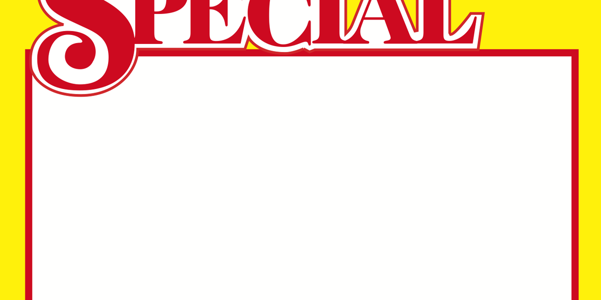 Special Laser Shelf Signs Price Cards 1 UP 11x7-100 signs — screengemsinc