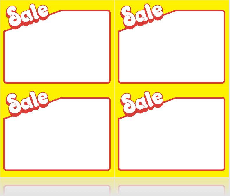 Sale Shelf Signs 4UP Laser Compatible- 400 price signs — screengemsinc