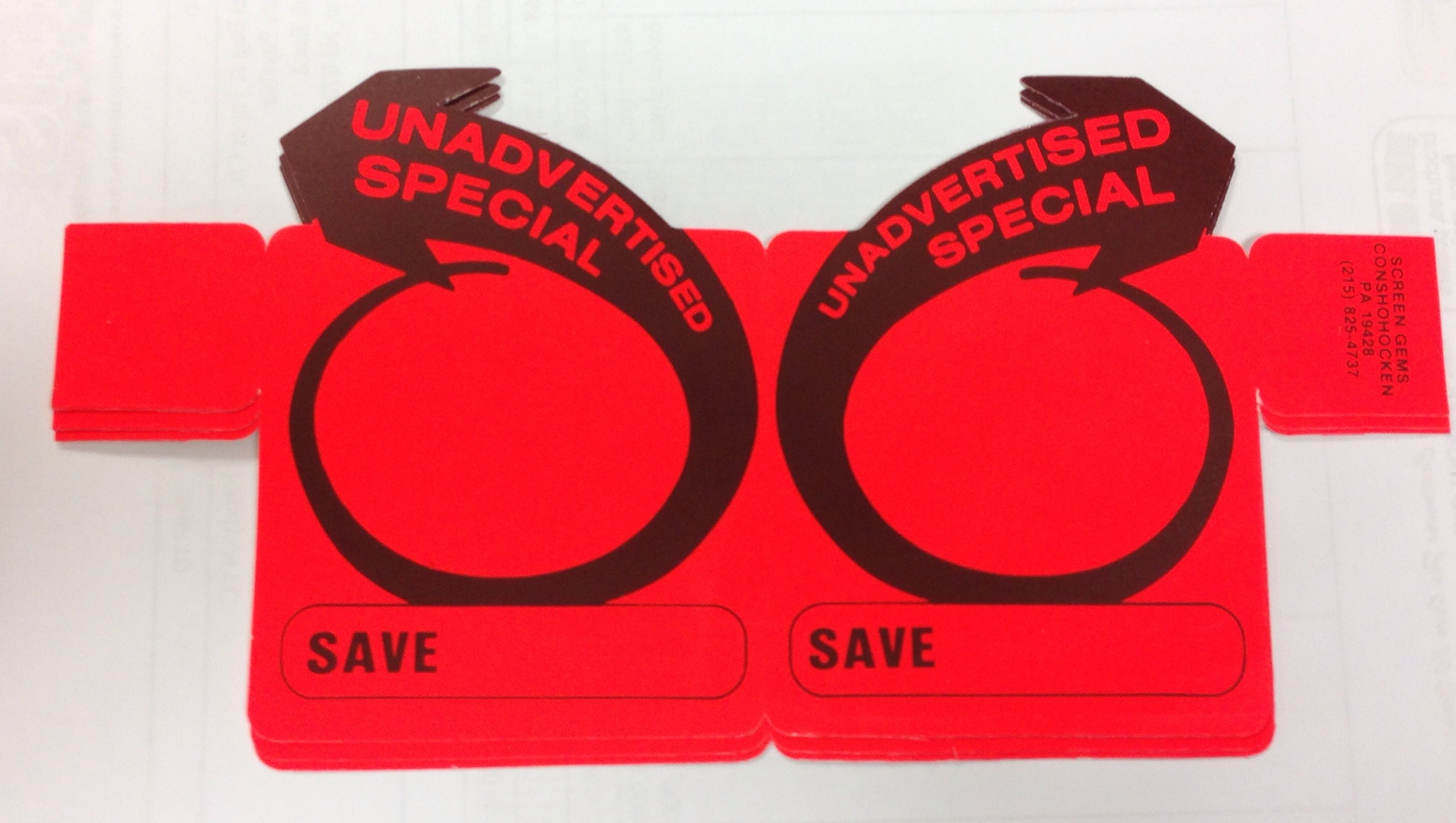 Unadvertised Die-Cut Special Aisle Violator Shelf Signs -100 signs ...