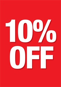 10 % Off Window Signs Poster-36" W x 48" H — screengemsinc