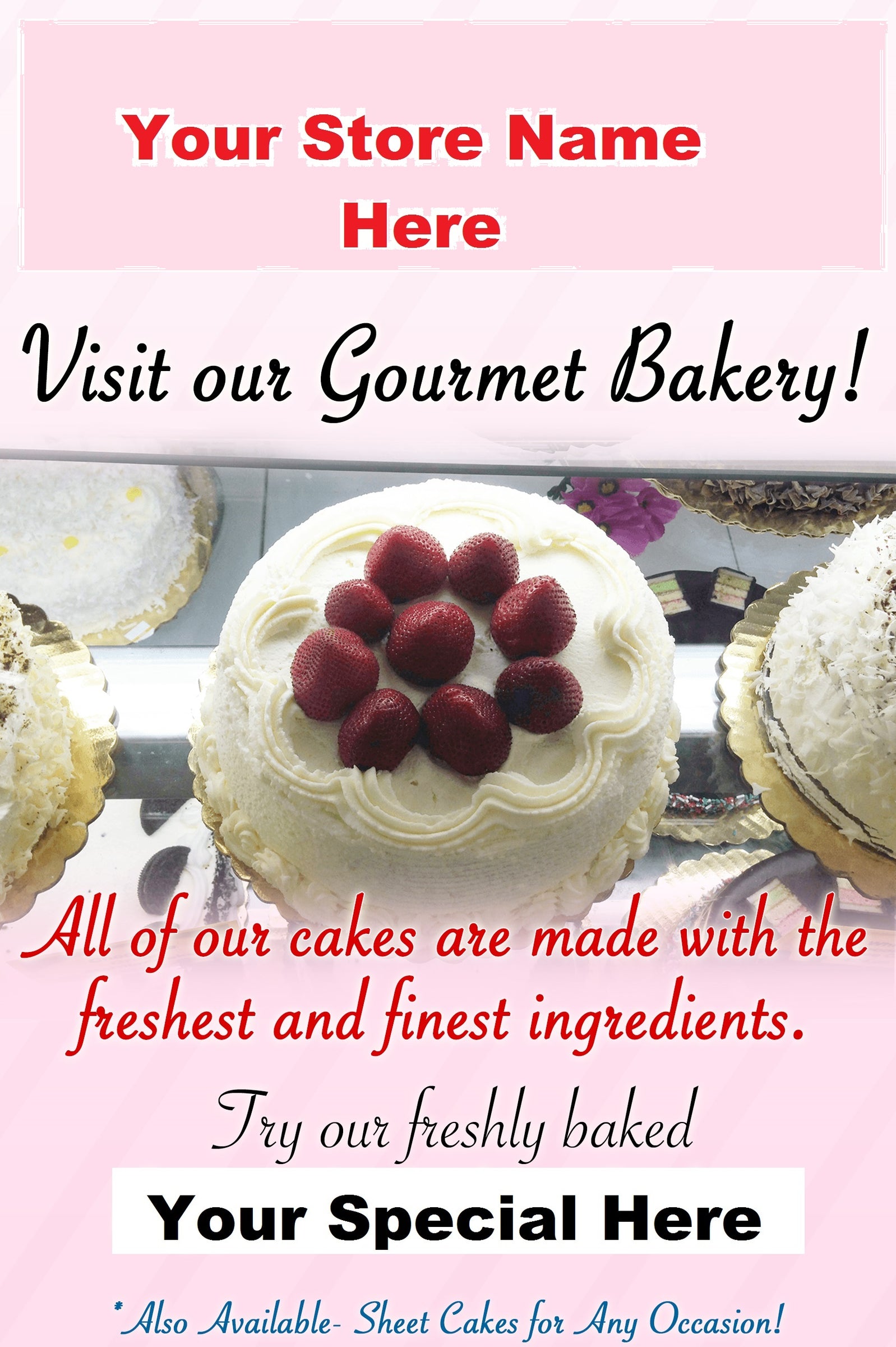 Bakery Window Signs Posters-36"W x 48"H — screengemsinc