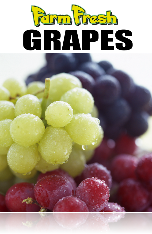 Farm Fresh Grapes Window Signs Poster- 36"W x 48"H — screengemsinc