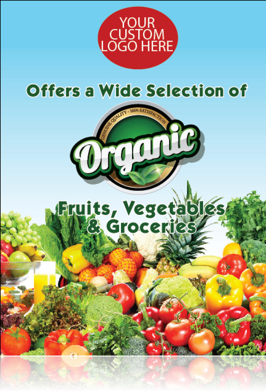 Organic Window Signs or Wall Poster-36"W x 48"H — screengemsinc