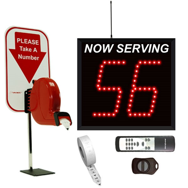 Wireless Take a Number System w/ Countertop Ticket Dispenser- 2 Digits ...