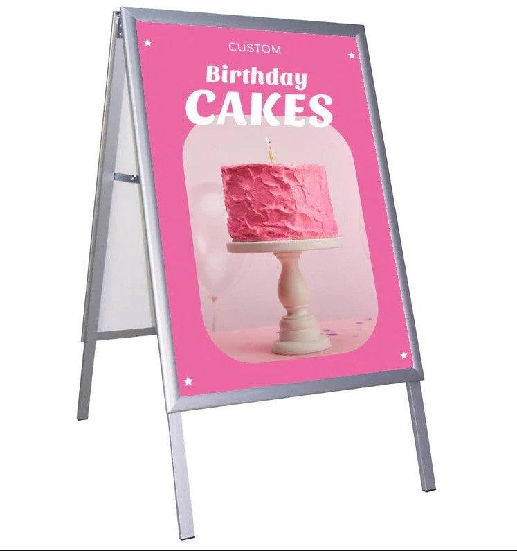 Portable A-Frame Metal Indoor-Outdoor Sign Holder-22" W x 28" H ...