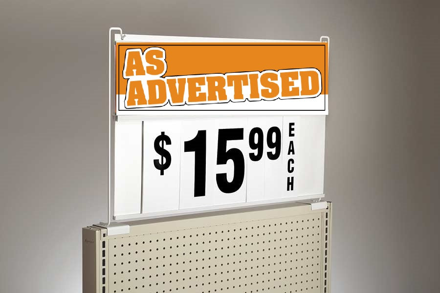 Large Spiral Sign Board Header As Advertised Insert-6" — screengemsinc