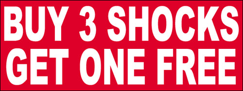 Buy 3 Shocks Get One Free Vinyl Banner 5'x3' & 8'x3' | Screen Gems Inc ...