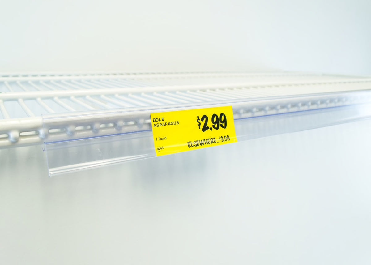 Clear Price Tag Holder Data Strip for Cooler Double Wire Fixtures-50 p ...