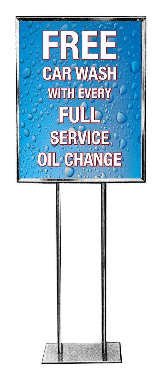 Floor Stand Stanchion Sign Holders & Stanchion Signs For Car Wash & Au ...