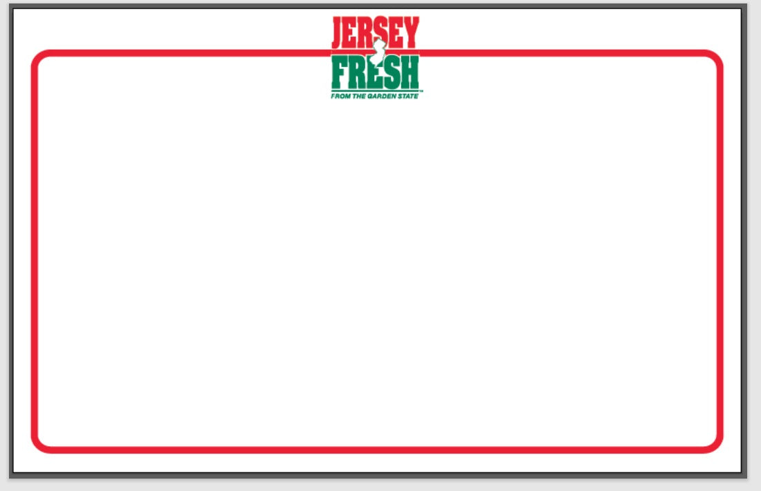 Jersey Fresh Produce Shelf Signs 11"W x 7"H -100 signs — screengemsinc